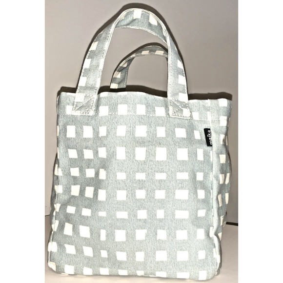 Maika | Bags | New Maika Canvas Tote Bag Checker Print Green Gray Lunch ...